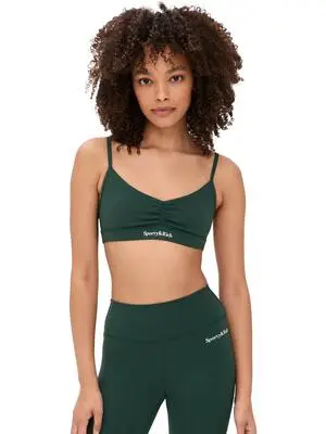 SPORTY & RICH Serif Logo Mini Sports Bra - Forest