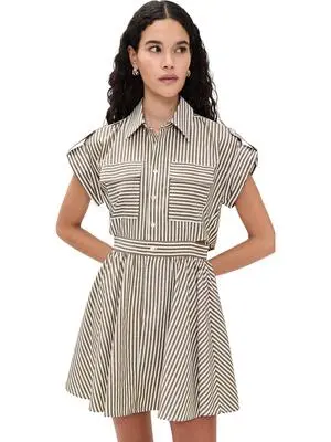 O.P.T Rowe Stripe Mini Dress - Olive Stripe