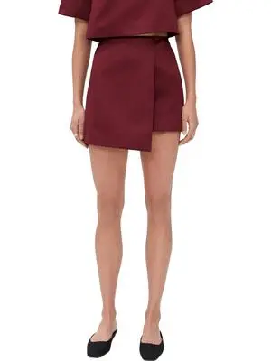 BY MALENE BIRGER Raye Asymmetrical Mini Skirt - Cabernet