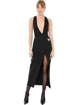 Attico Sleeveless Midi Dress - Black