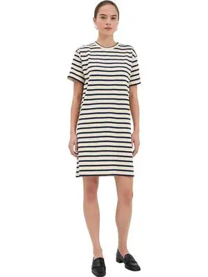 JIL SANDER Stretch Jersey Striped Mini Dress - Mariniere