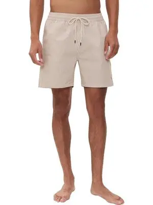 Polo Ralph Lauren Traveler Seersucker Swim Trunks - Coastal Beige Seersucker