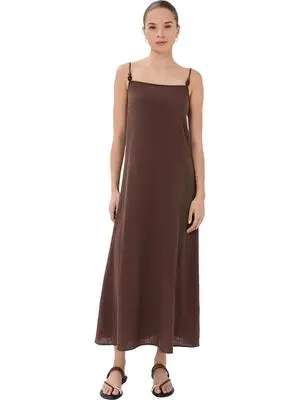 Staud Laura Maxi Tank Dress - Dark Chocolate
