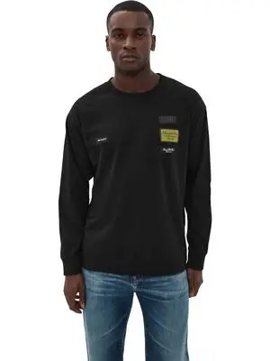 MAISON MARGIELA Long Sleeve Logo Top - Black