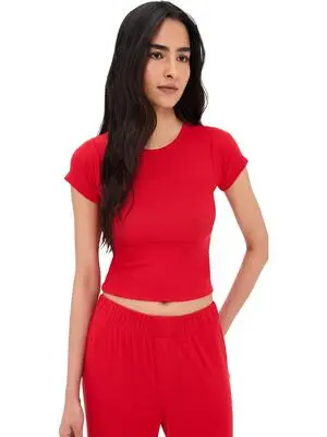 Eterne Short Sleeve Baby Tee - Rouge