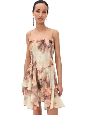 Isabel Marant Anka Floral Print Mini Dress - Beige