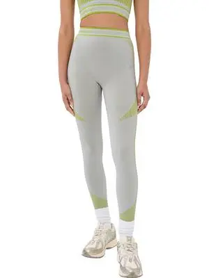 Casablanca Seamless Ankle Leggings - Grey/lime