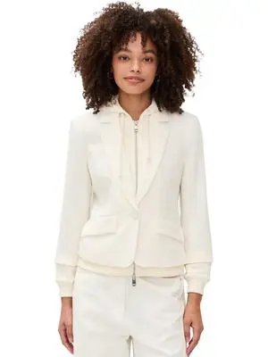 Cinq À Sept Zip Up Blazer - Ivory/ivory