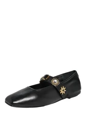Freda Salvador Jasmine Flats - Black Nappa With Embellishment