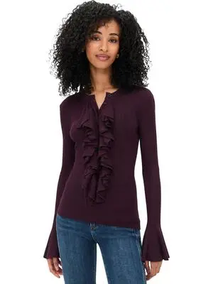Generation Love Maisie Ruffle Sweater - Malbec