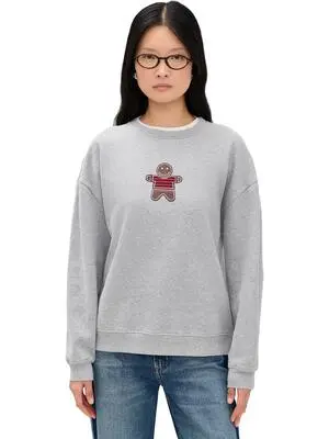 Kule Oversized Gingerbread Graphic Sweatshirt - Heather Grey