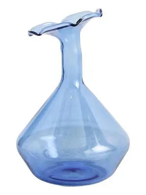 TIZO DESIGN Curved Neck Glass Vase - Blue