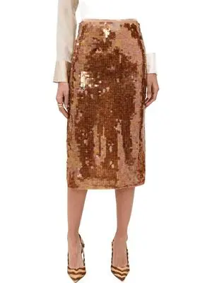 Baum Und Pferdgarten Shania Sequin Skirt - Burro Camel