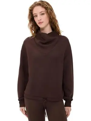 Varley Betsy Cowl-neck Sweatshirt - Coffee Bean
