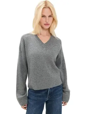 Sold Out NYC Cashmere Blend V-neck Pullover - Heather Grey