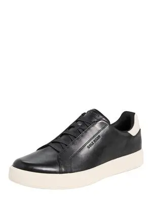 Cole Haan Grandpro Luxe Leather Slip-on Sneakers - Black / Ivory