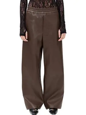 MSGM Leather Elastic Pants