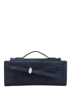 Veronica Beard Suede Clutch With Adjustable Strap - Vb Navy