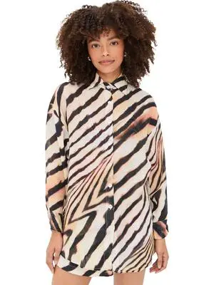 VITAMIN A Playa Boyfriend Shirt - Shell Stripe