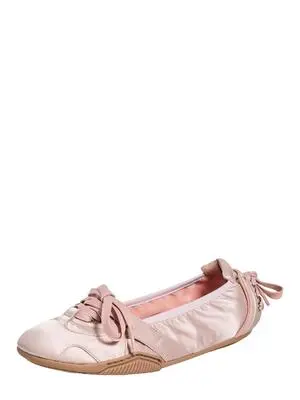 Acne Studios Lace Up Satin Flats - Powder Pink