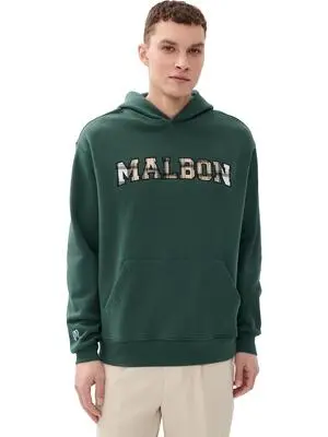 MALBON Fleece Backed Jersey Hoodie - Hunter Green