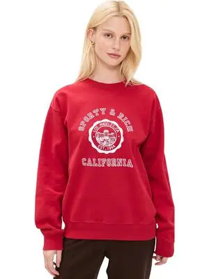 SPORTY & RICH California Emblem Crew Neck Sweatshirt - Ruby