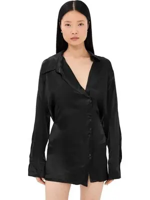 Attico Mini Shirtdress - Black
