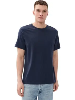 Frescobol Carioca Dinis Linen Blend T-shirt - Midnight Blue
