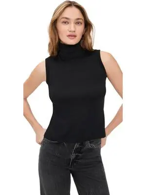 Rag & Bone Knit Turtleneck Tank - Black