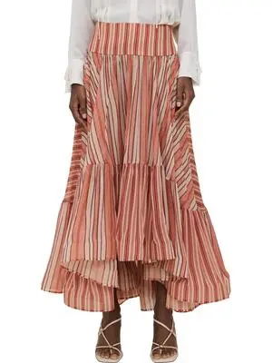 Zimmermann Rebellion Midi Skirt - Red Stripe