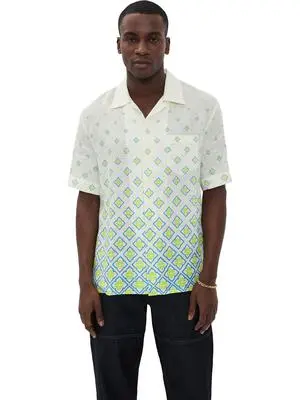 Casablanca Degrade Monogram Short Sleeve Linen Shirt - Multi