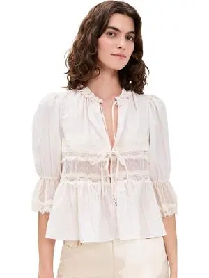 Free People Forever Young Bed Jacket - White Alyssum