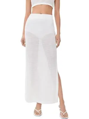 Simkhai Nicky Crochet Midi Skirt - White