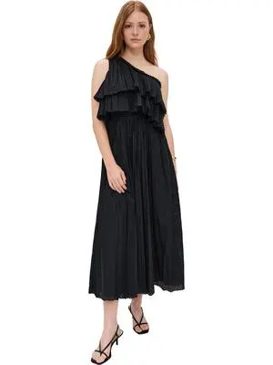 ULLA JOHNSON Agneta One-Shoulder Midi Dress