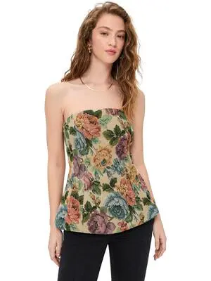 Line & Dot Cambria Strapless Top - Cream Multi
