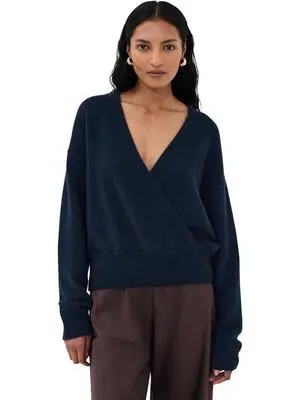 Sablyn Koda Wrap Cashmere Sweater - Midnight Navy