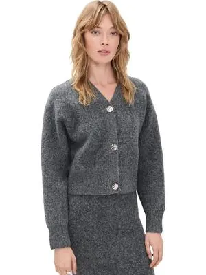 LE BOP Ines Knit Cardigan - Charcoal Grey