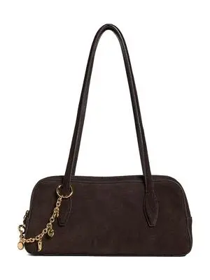 Madewell Suede Mini Charm Shoulder Bag - Dark Carob