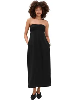 ST. AGNI Wool Strapless Midi Dress - Black