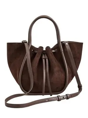 Proenza Schouler Small Ruched Suede Tote - Chocolate