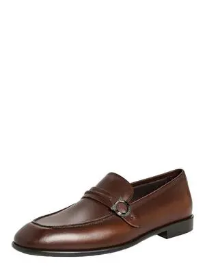 FERRAGAMO Terence Leather Loafers - Naturale/midbrown