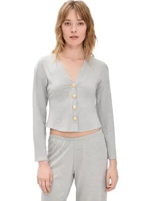 LE BOP Ponte Jersey Cardigan - Heather Grey