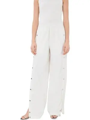 Tibi Nylon Snap Pull On Joggers - White