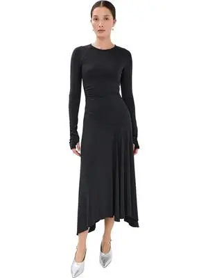 Victoria Beckham Long Sleeve Midi Dress - Black