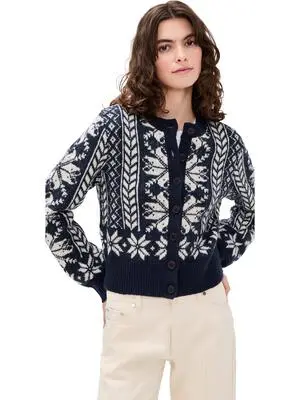 Madewell Fair Isle Cardigan Jacket - Navy/ivory