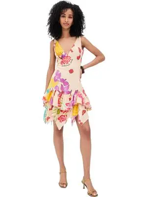 DONDE ESTEBAN Cotton Mini Dress - Flores