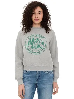 RE/DONE Classic Camp Apres Crewneck Sweatshirt - Heather Grey