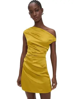 Staud Phare Silk Mini Dress - Turmeric