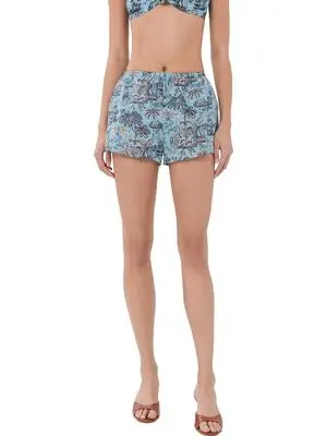 Staud Paddle Shorts - Sky Toile