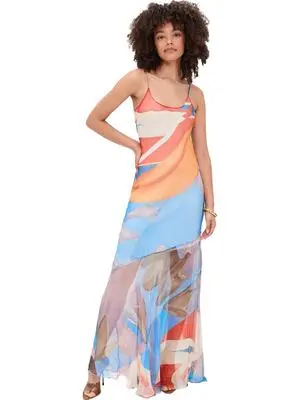 DONDE ESTEBAN Silk Chiffon Maxi Dress - Palenque Flores